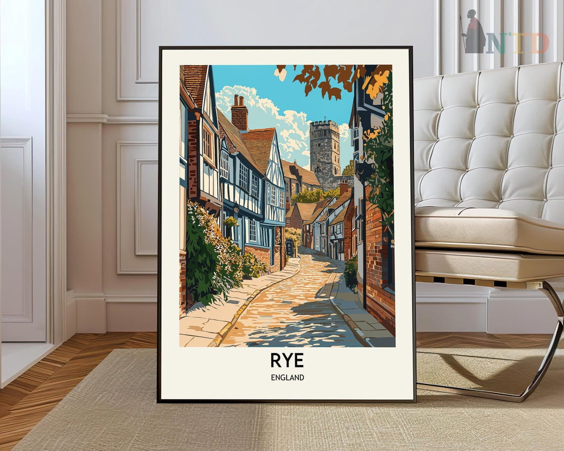 Rye Travel Posterrye Travel Print, East Sussex, English Coastal Art ...