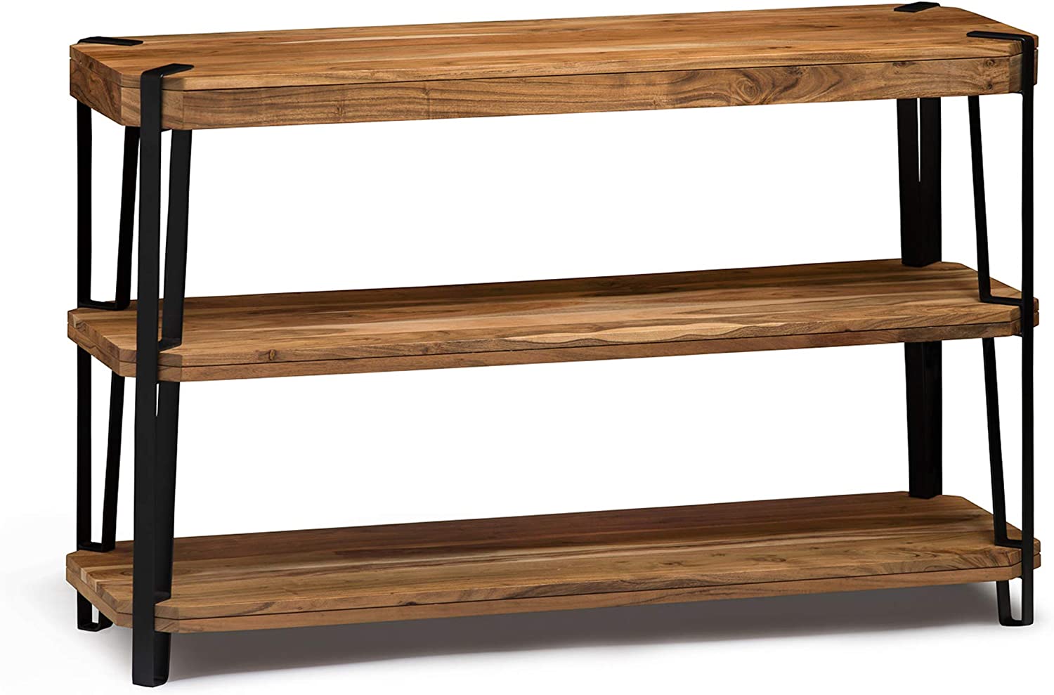 Ryegate Media Console Table, Natural Solid Acacia Wood with Live Edge ...