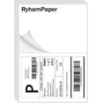"RyhamPaper 50 Waterproof Sticky Shipping Labels, LaserJet & Ink, 5.5 ...