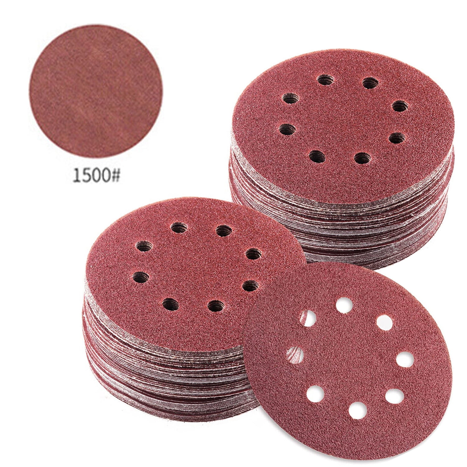 RyhamPaper 50PCS 5 Inch 8 Holes Sanding Discs 1500 Grit Sandpaper ...