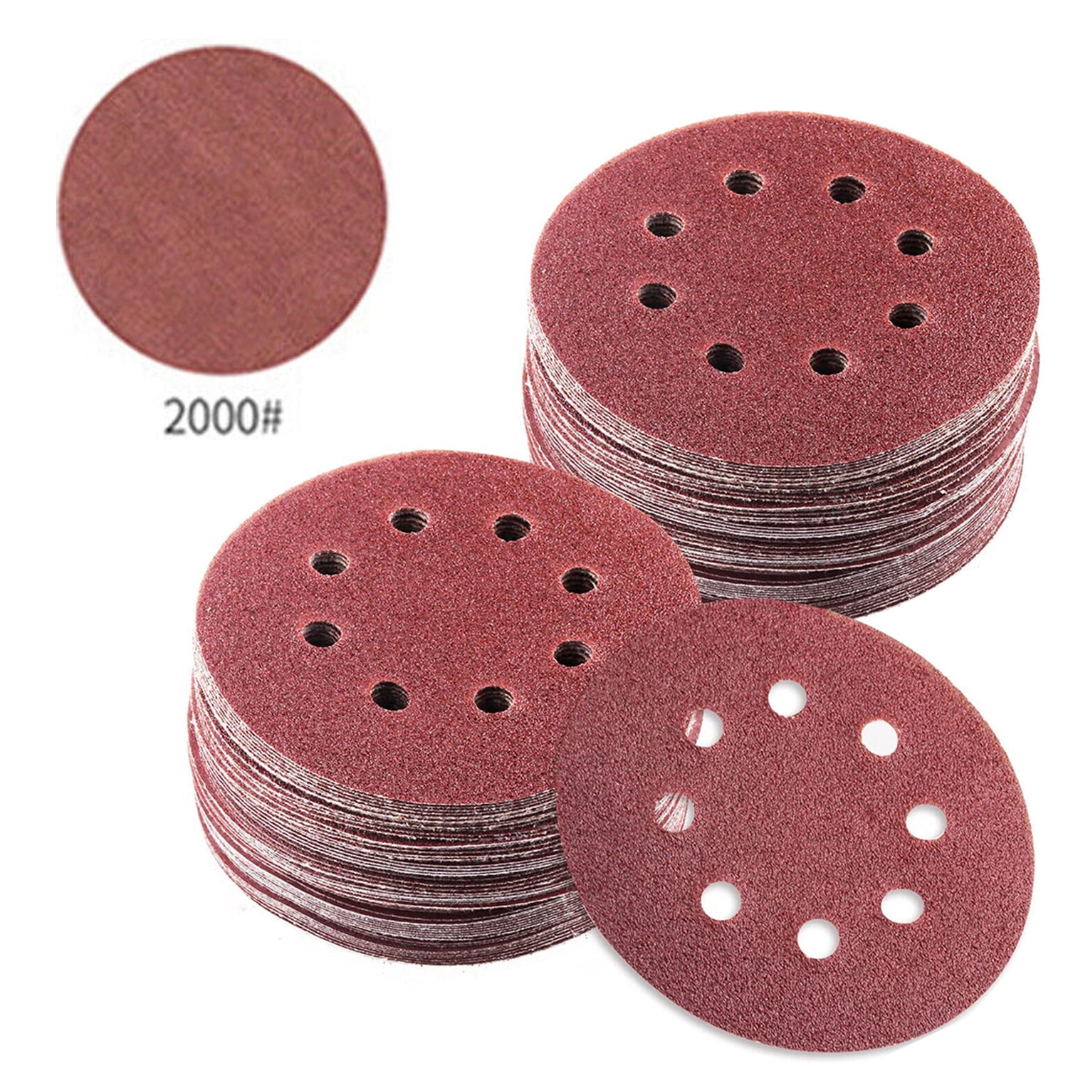 RyhamPaper 50PCS 5 Inch 8 Holes Sanding Discs 2000 Grit Sandpaper ...