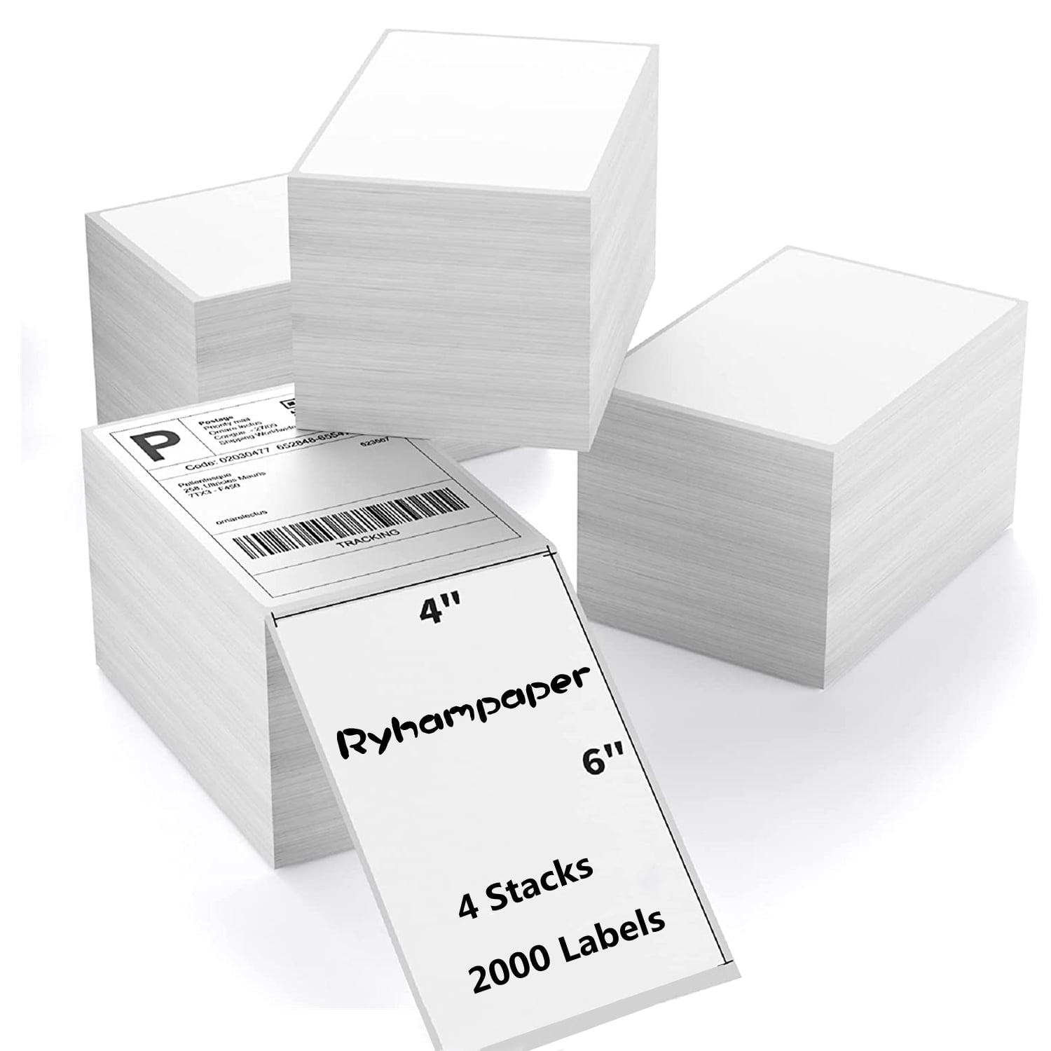 RyhamPaper Fanfold 4 x 6 Direct Thermal Labels White Perforated ...