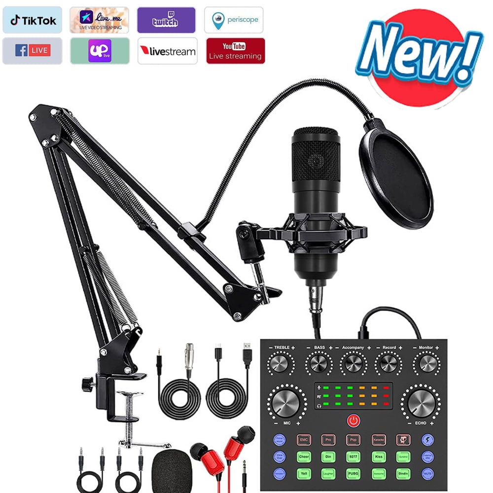 RyhamPaper Podcast Equipment Bundle, Condenser Microphone Bundle with ...