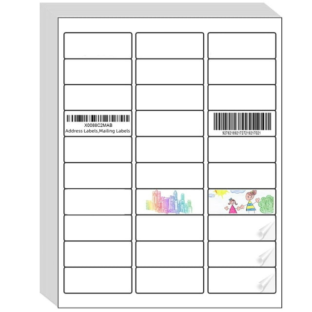 Ryhampaper Shipping Labels, 1" x 2 5/8", for Inkjet or Laser Printer ...