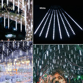 Colorful Falling Rain & Icicle Lights for Festive Outdoor Decor