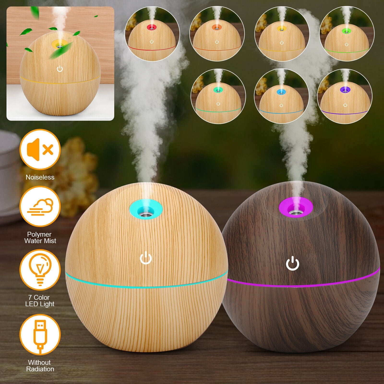 Ryhampaper Aroma Diffuser Wood Grain Essential Oil Humidifier Mist ...