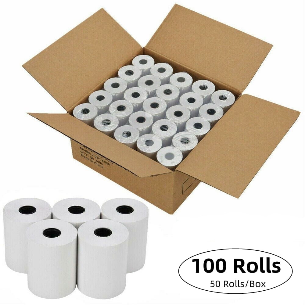RyhamPaper Thermal Paper Rolls 2 1/4" x 50', 100 Rolls, Cash Register ...