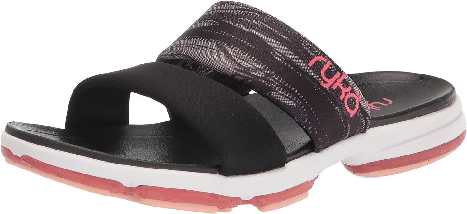 Ryka Women's Diva Slide Sandals Black 7W - Walmart.com