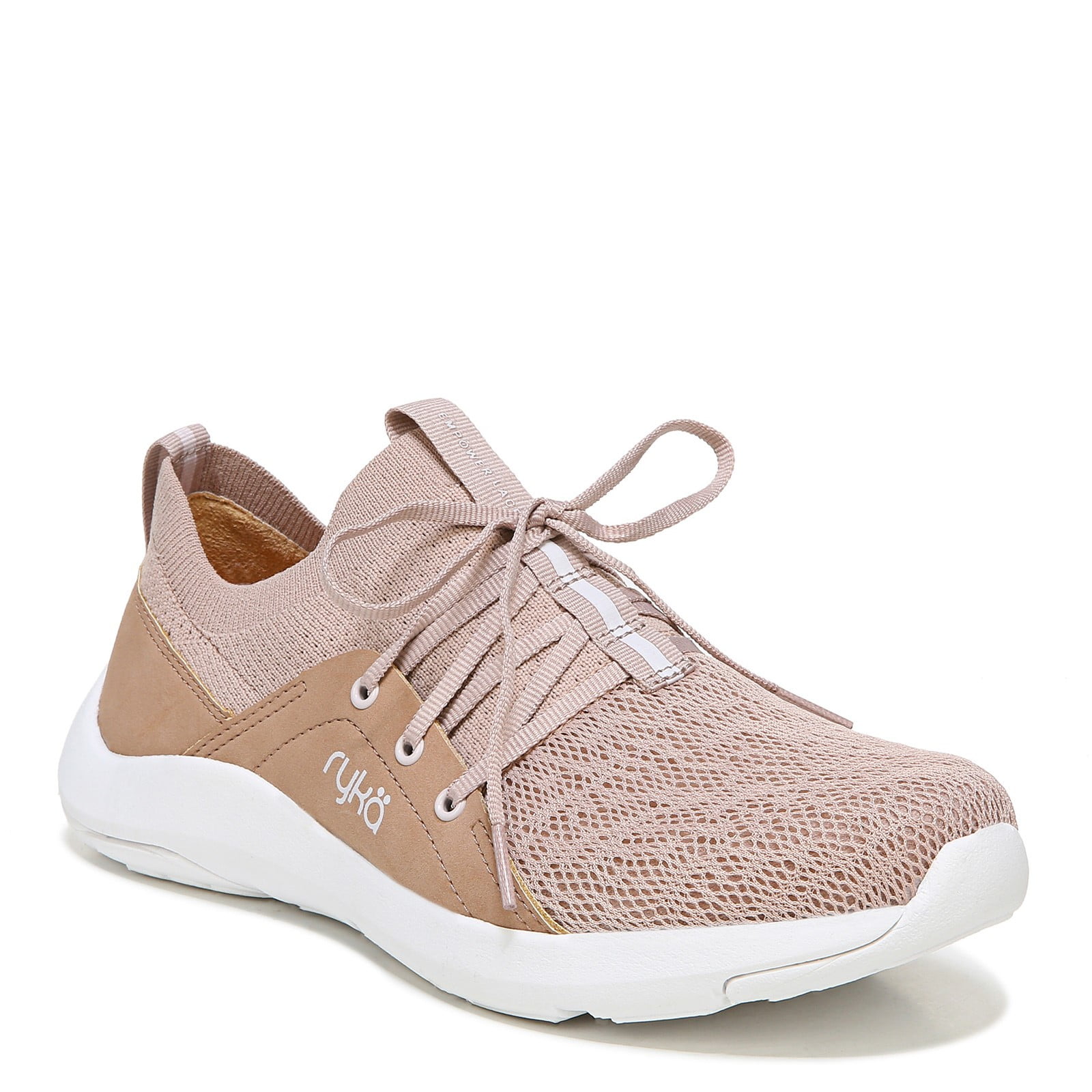 Ryka Women's Empower Slip On Faux Lace Walking Sneakers Dusty Pink Knit ...
