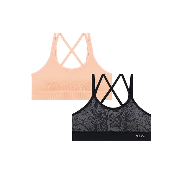 Ryka Women's Strappy Keyhole Sports Bra 2PK, Sizes S-XL - Walmart.com