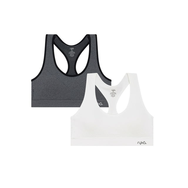 Ryka Women's Texture Round Neck Sports Bra 2PK, Sizes S-XL - Walmart.com