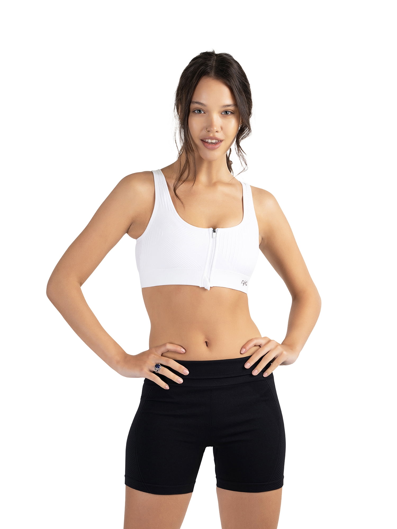 Ryka Women's Textured Zip-Front Sports Bra, Medium Support, Sizes S-XL - Walmart.com