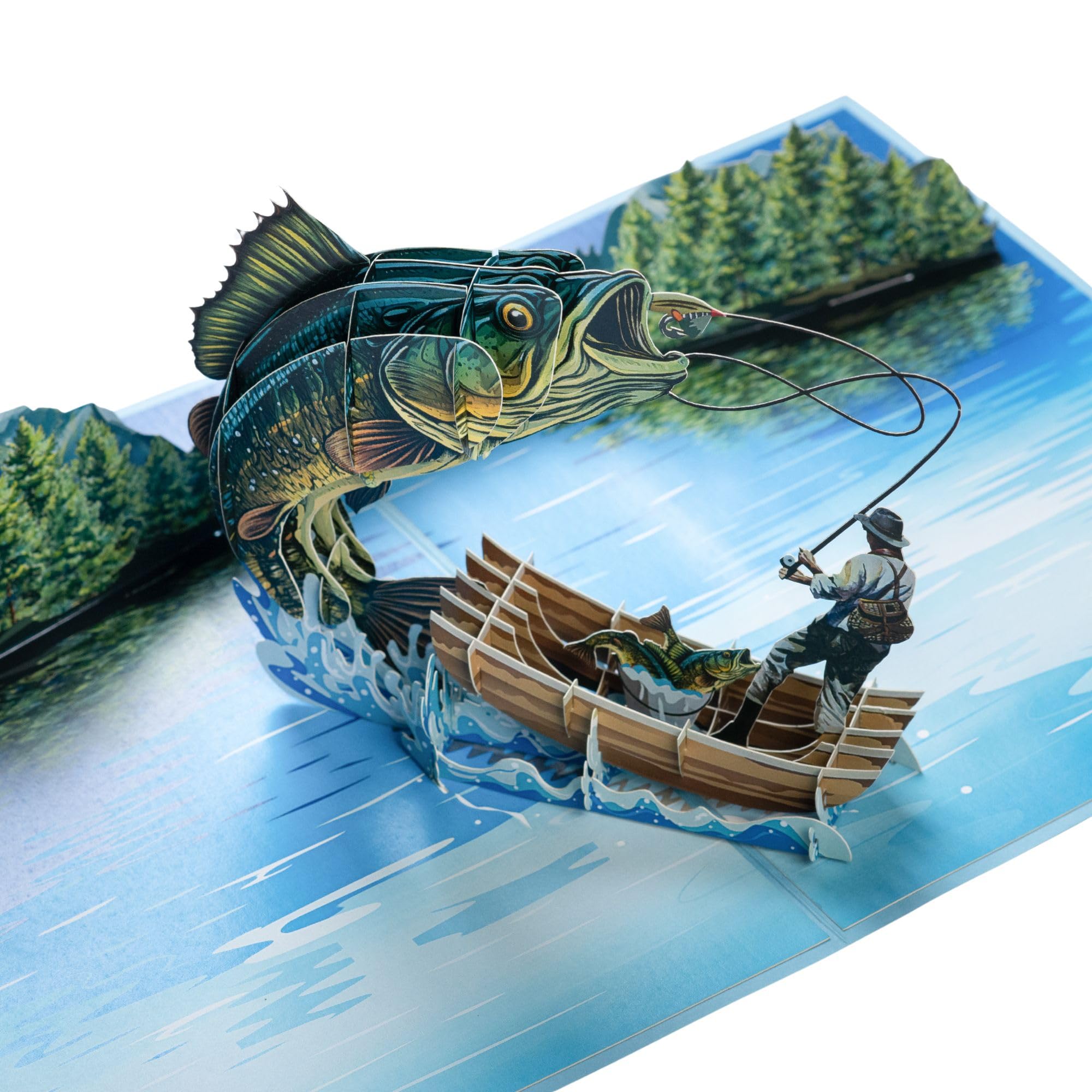 Rykamia Blank Fishing Pop Up Card, Fish Birthday Husband, Bass Fishing ...