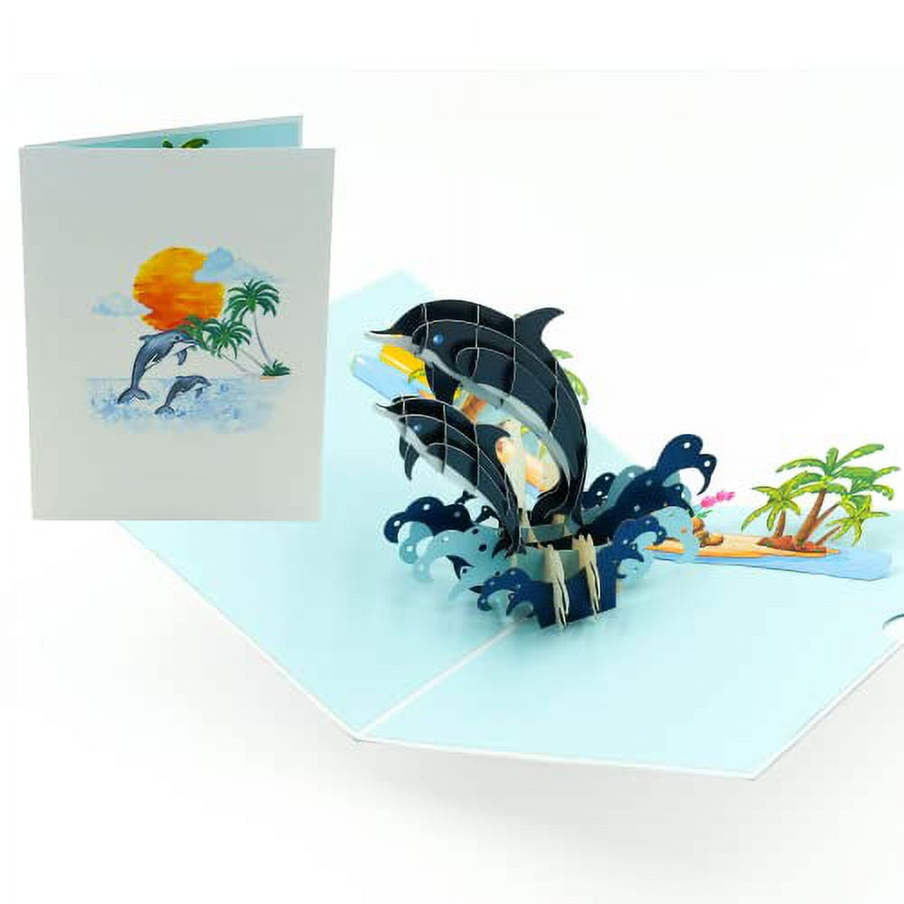 Rykamia Dolphin Pop Up Card, Blank Dolphin Card With Envelop, Dolphin ...