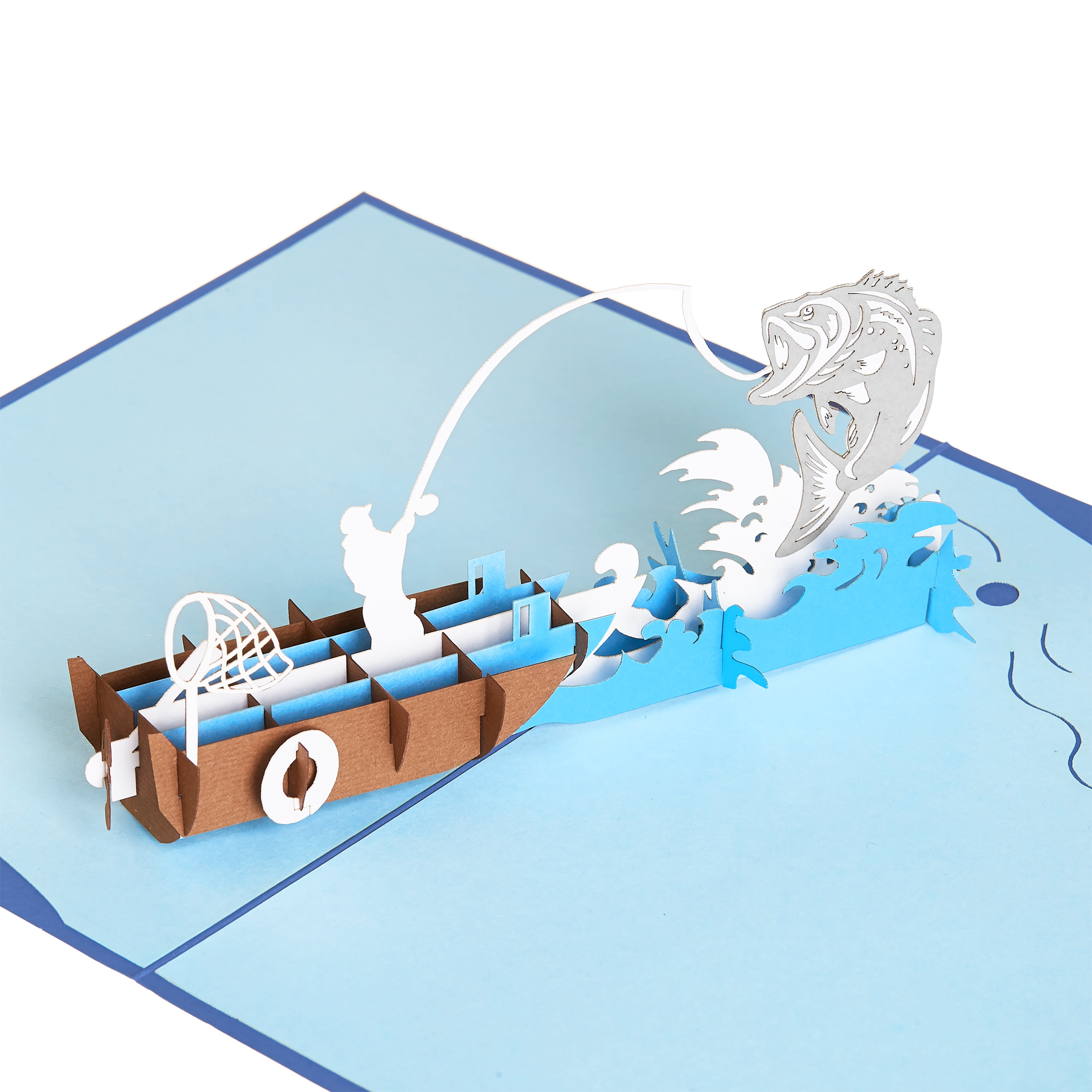 Rykamia Fishing Pop Up Card, 4x7", Fishing Greeting Card, Card for Dad ...