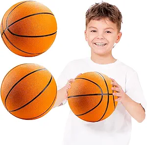 Rykon Mini Basketballs, Size 3, 7-Inch Rubber Set with 2 Balls and Pump ...