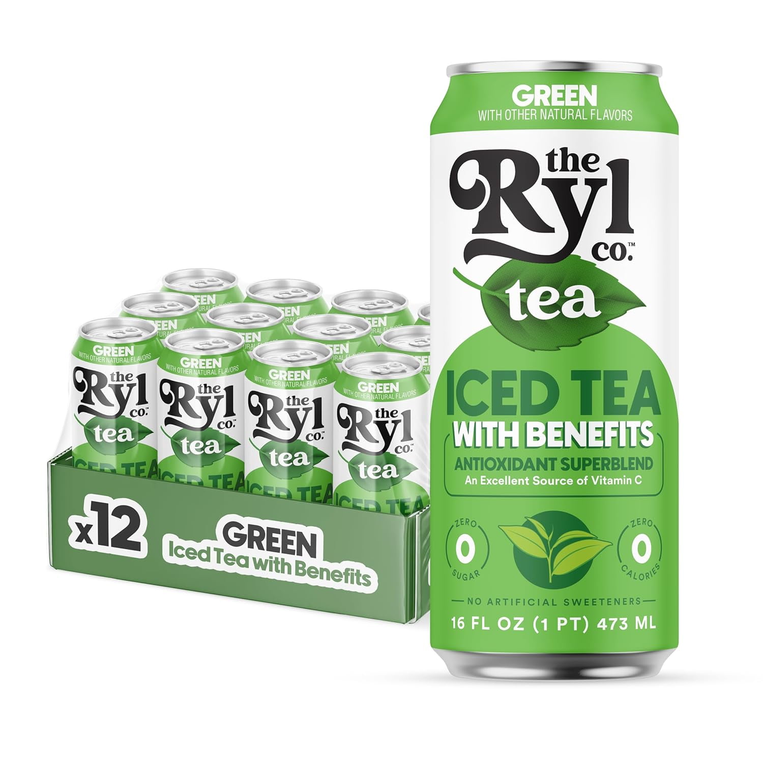 Ryl Iced Tea, Green, Antioxidant Superblend, Zero Sugar, Low Carb, Zero ...