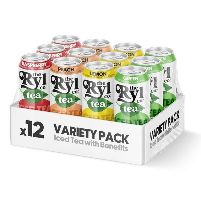 Ryl Iced Tea, Variety Pack, Antioxidant Superblend, Zero Sugar, Low ...