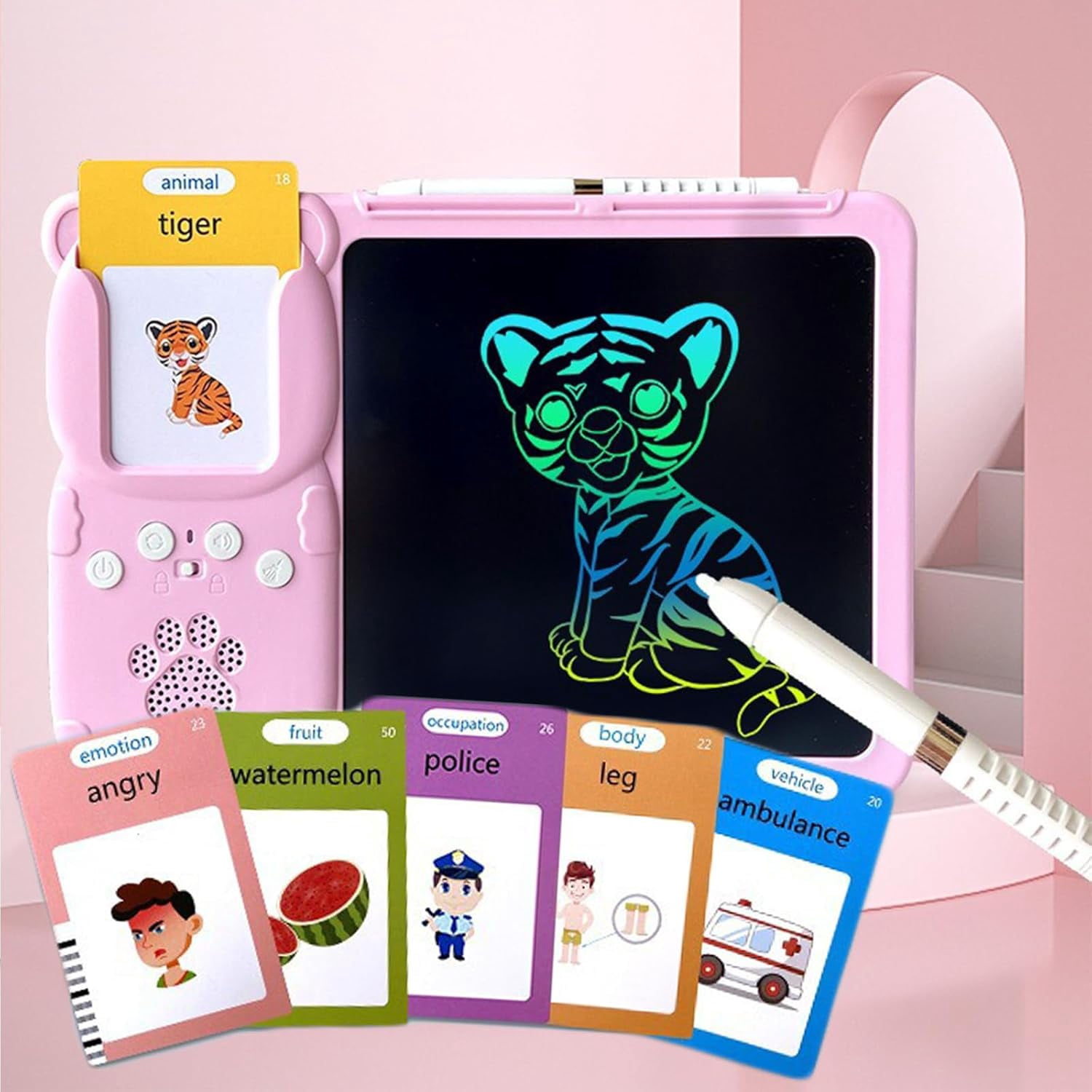 Rylai Toddler Toys Talking Flash Cards，Croeve Talking Tablet，Sensory ...