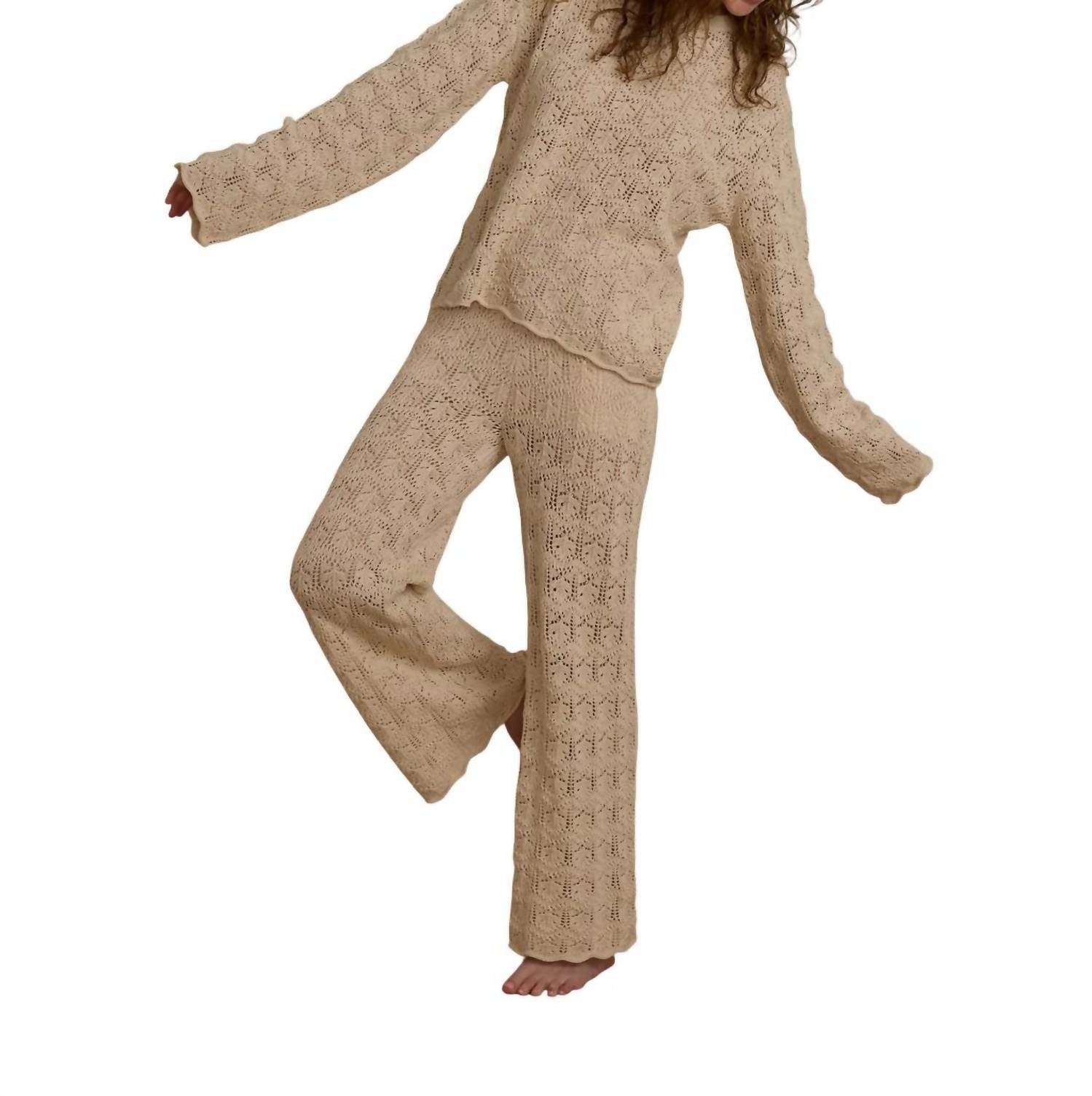 Rylee + Cru Women Crochet Knit Pant - Walmart.com