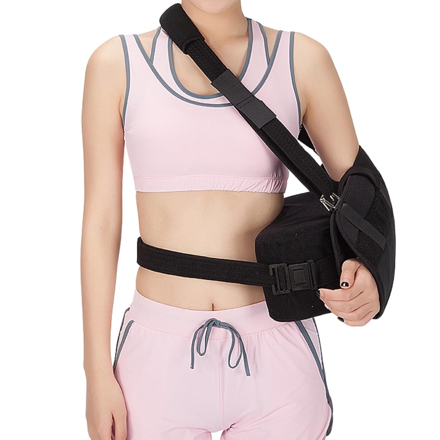 Rymuixey Shoulder Abduction Sling with Removable Pillow, Sholder Immobilizer for Rotator Cuff ...