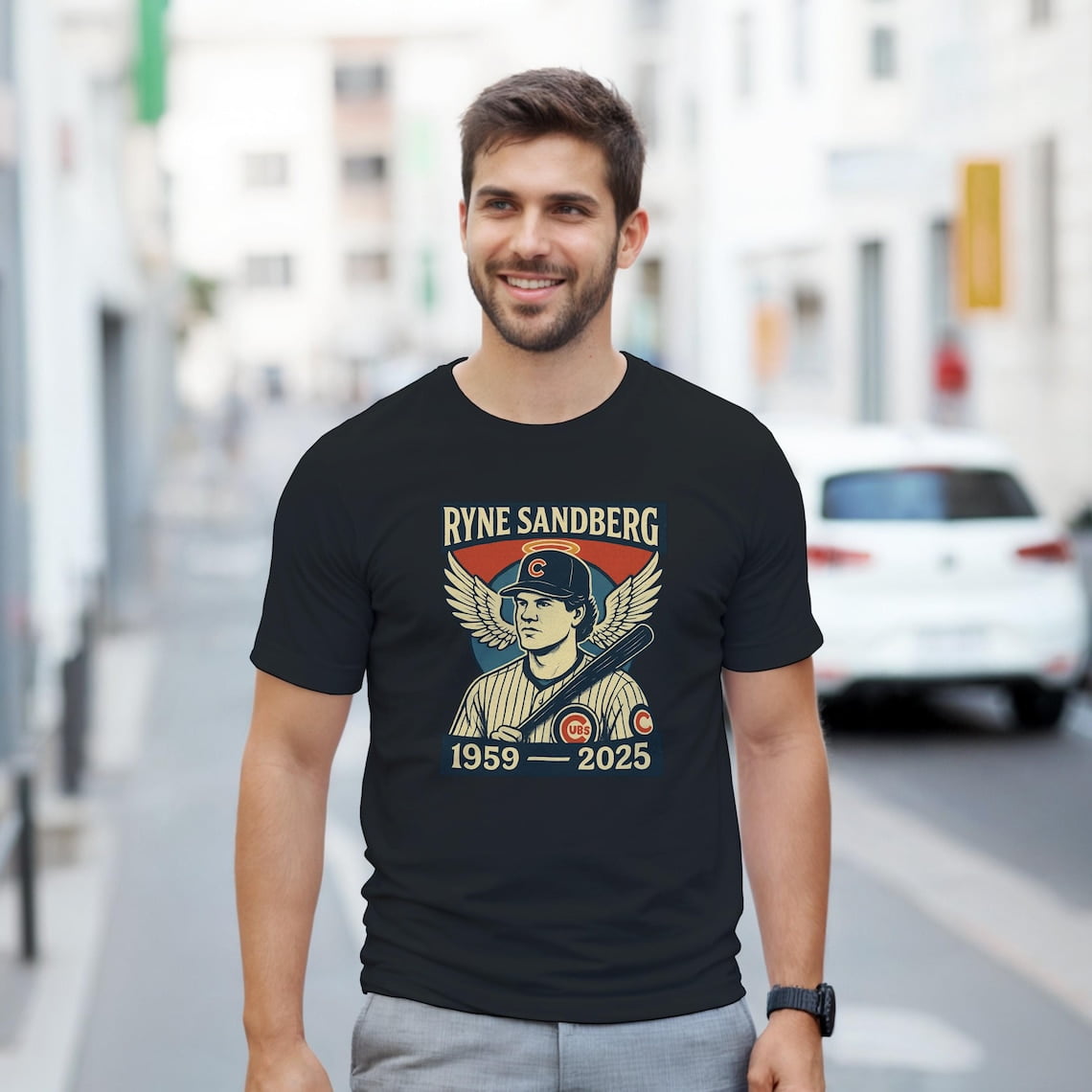Ryne Sandberg Shirt, RIP Cubs Legend T-Shirt, Baseball Tribute Tee, Fly ...
