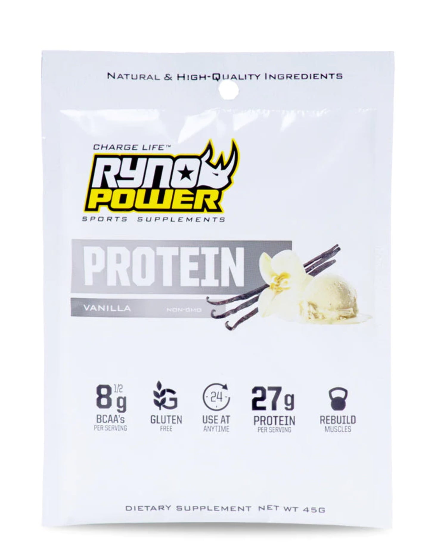 Ryno Power Premium Whey Protein Powder - Vanilla, Single Serving ...