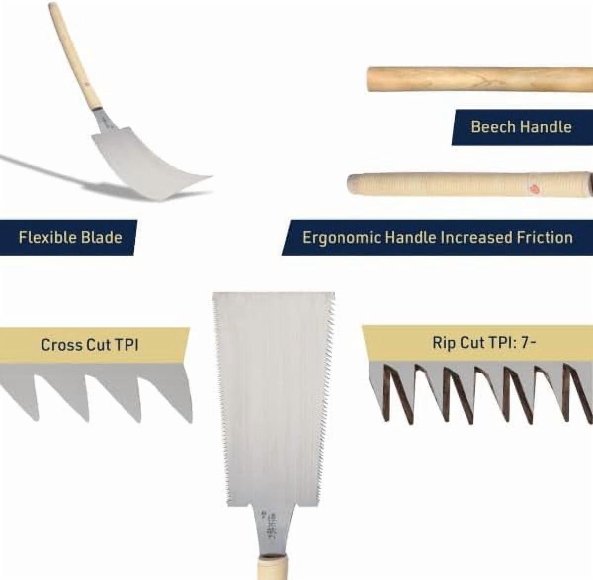 Ryoba Japanese Pull Saw - 9.5” Hand Saw for Wood Cutting with Flexible ...