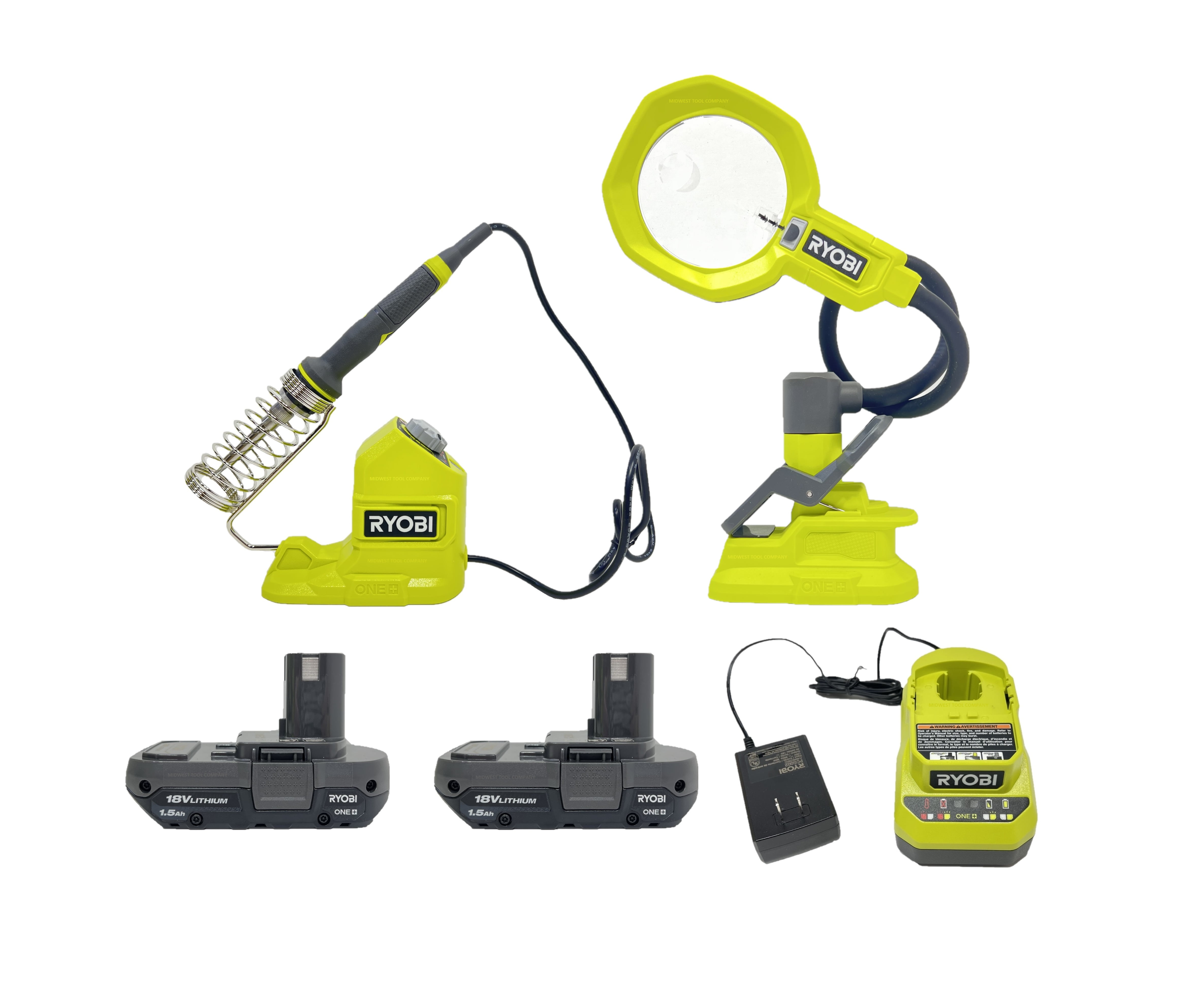 Ryobi 18-Volt 2 Tool Soldering Kit (PCL946 and PCL664) with Battery and ...