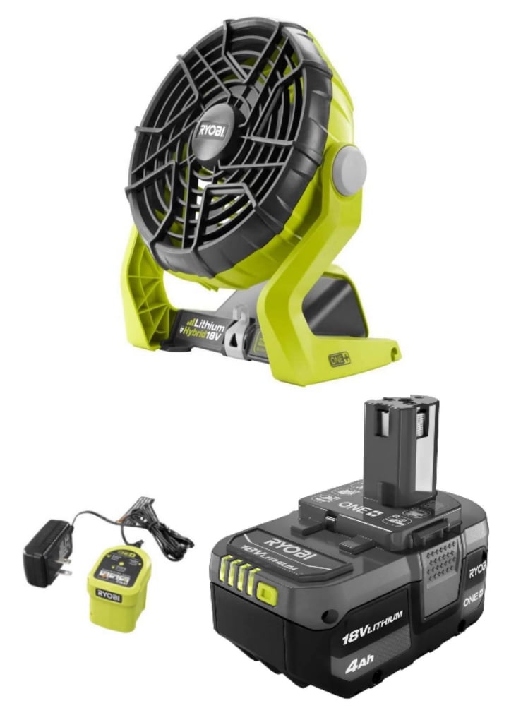RYOBI 18-Volt ONE+ Hybrid Floor Dryer Fan with Drying Effect, 4.0 Ah ...