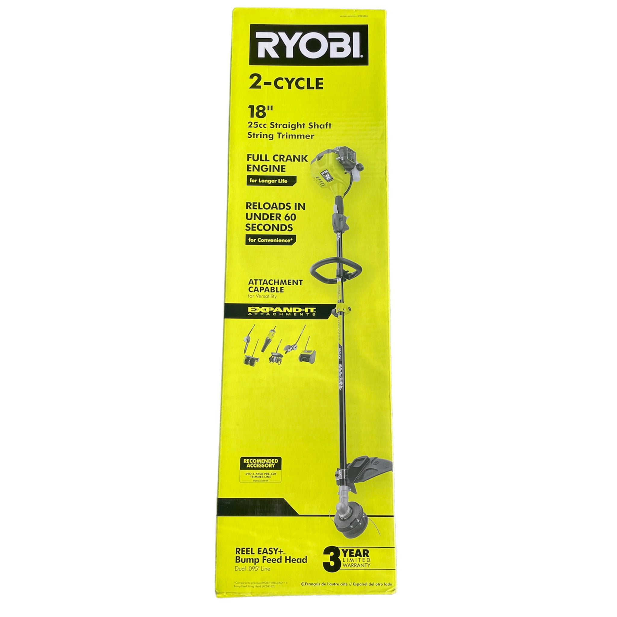 RYOBI 25cc 2-Stroke Gasoline Power Grass Edger, Full Crank Straight ...
