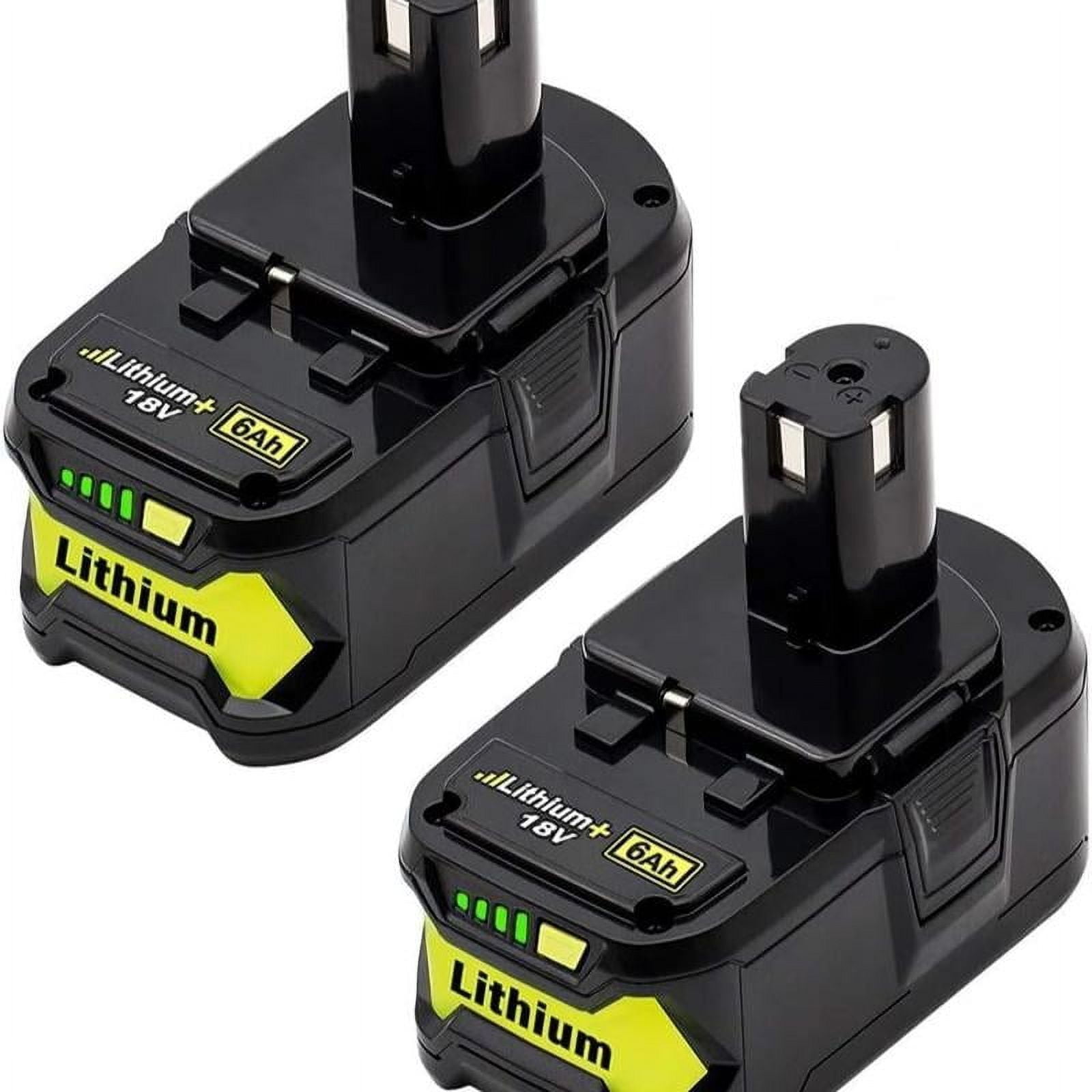 Ryobi 2Pack 18V 6.0Ah Lithium-Ion Battery Compatible with P102, P103 ...