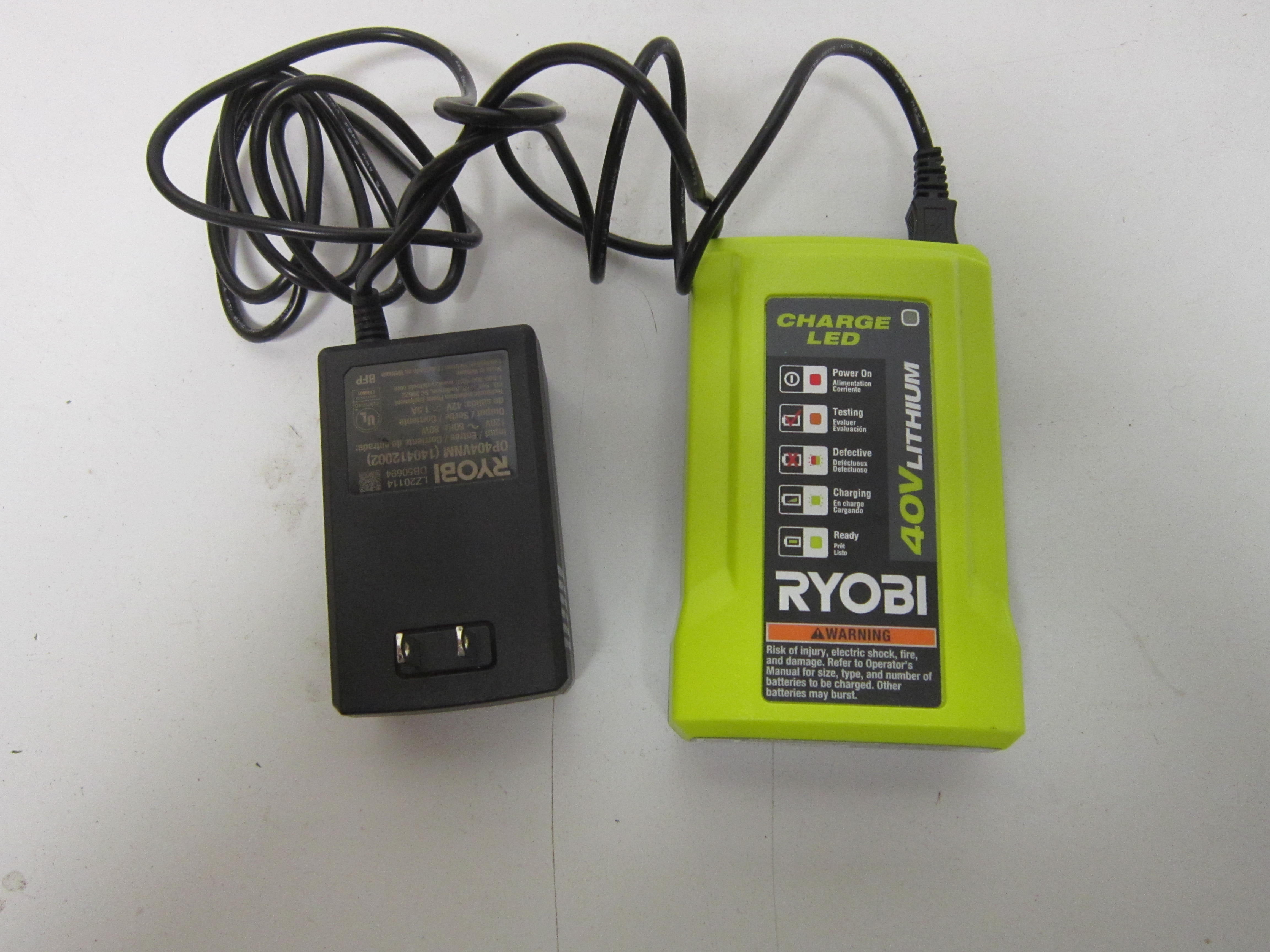 Ryobi 40V Rechargeable Lithium Battery Charger with Power Supply OP404 ...