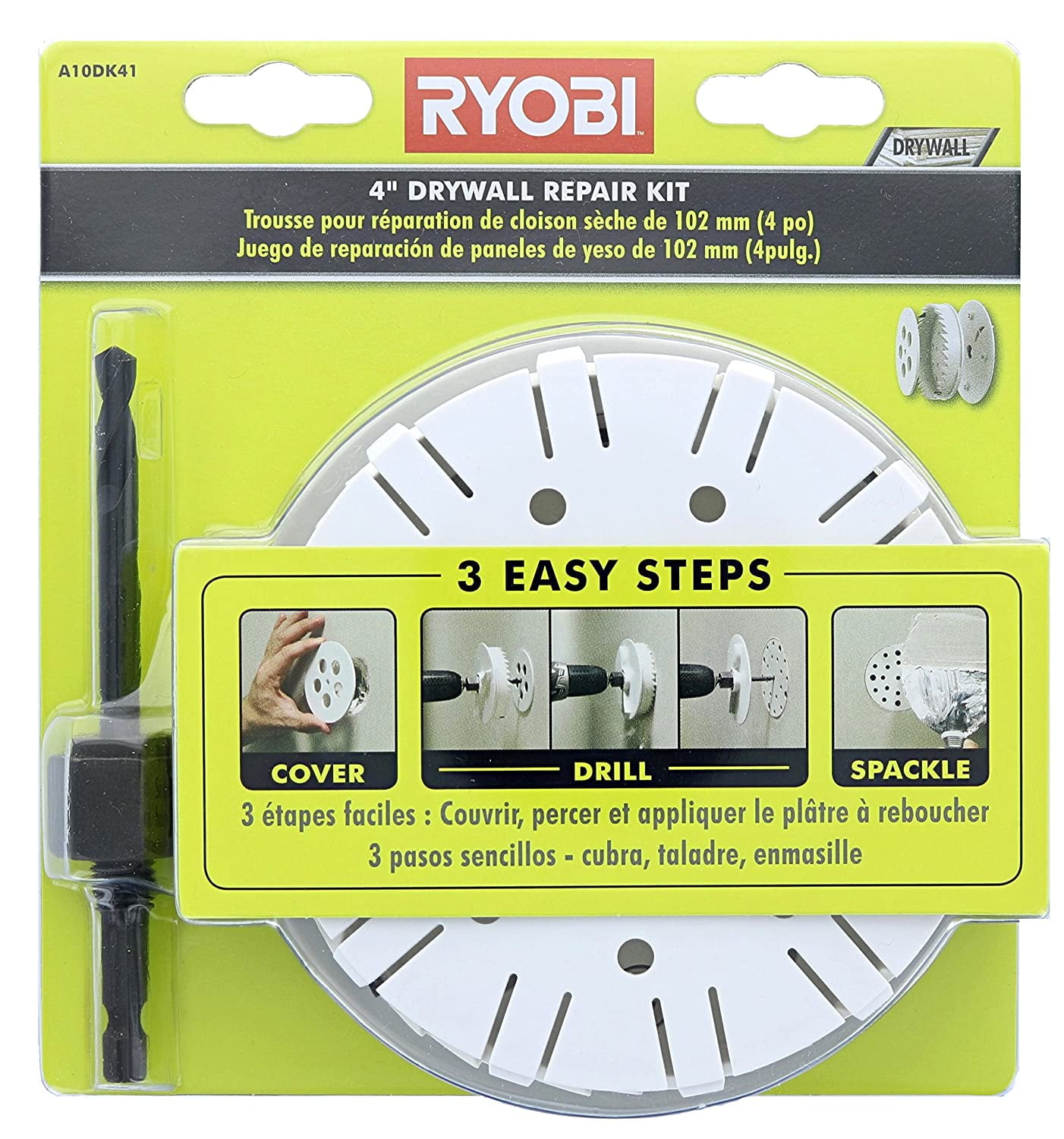 Ryobi A10DK41 Drywall Repair Kit with Hole Saw and Drill Bit - Walmart.com