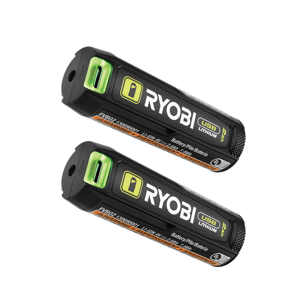 Ryobi FVB202 USB Lithium 2.0 Ah Rechargeable Batteries (2-Pack ...