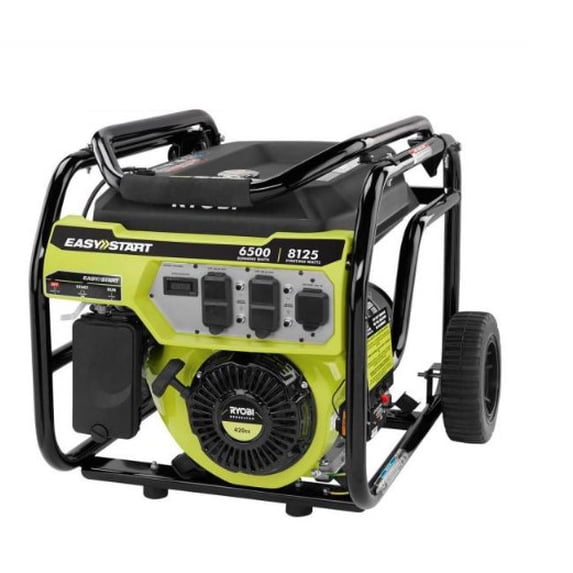 Ryobi RY906500S 6,500 watts Gasoline Powered Portable Generator with CO ...