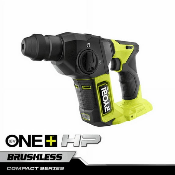 Ryobi 18V Compact Brushless Rotary Hammer, 6200 BPM, SDS-Plus, Cordless ...