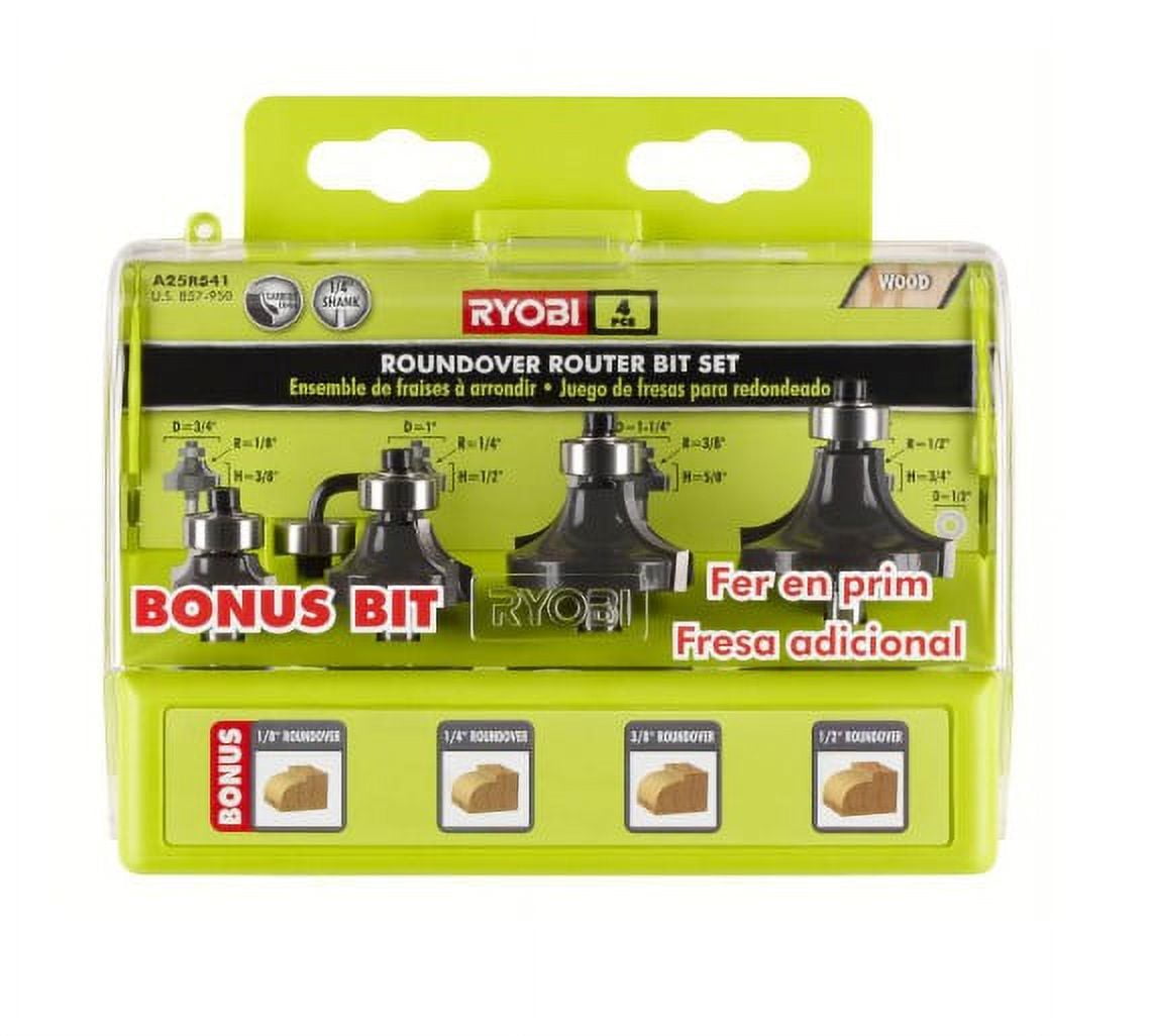 Ryobi Roundover Router Bit Set (4-Piece) - Walmart.com