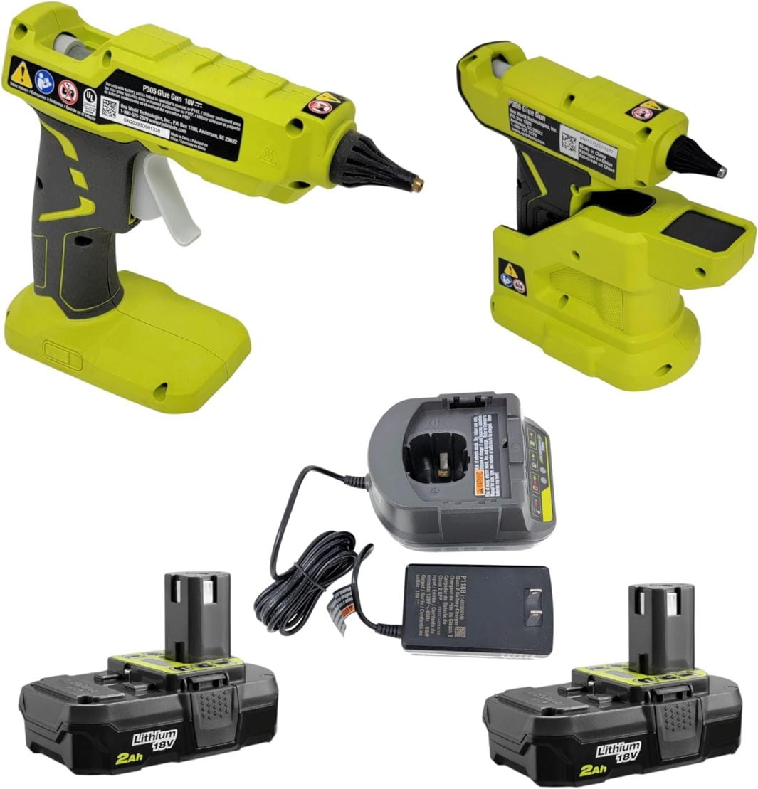 Ryobi18-Volt FMLP + Cordless Glue Gun Kit P305 Full Size Glue Gun ...