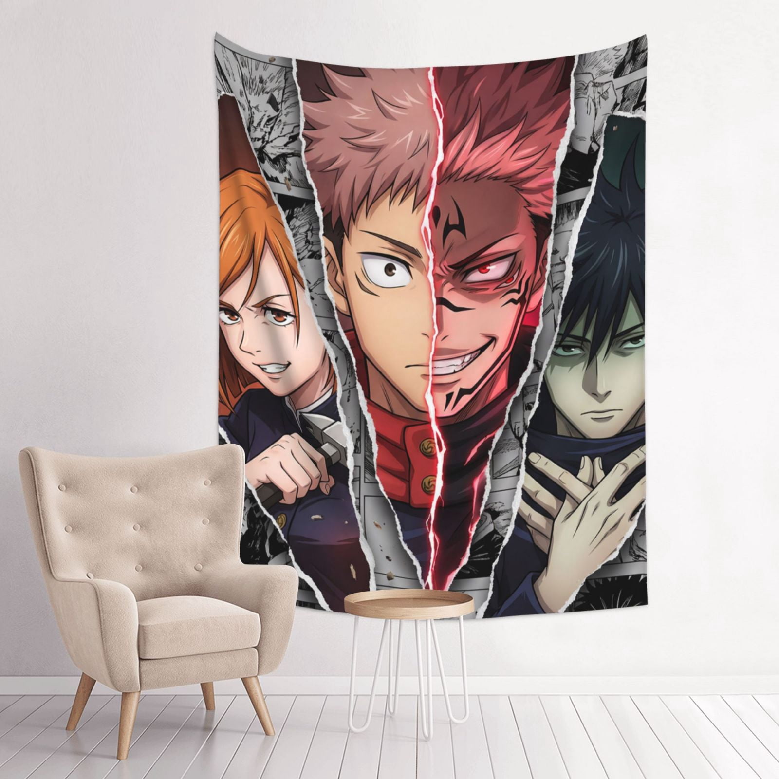 Ryomen Sukuna Yuji Itadori Anime Tapestry Indian Wall Hanging ...