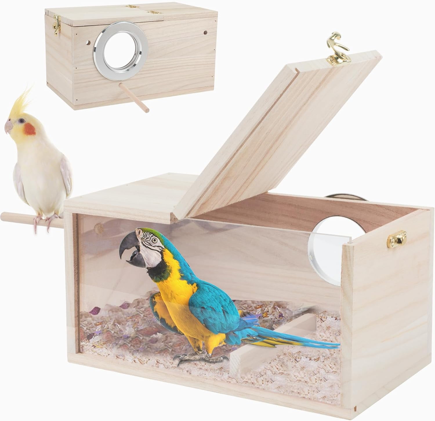 Rypet Parakeet Nesting Box Transparent Design, Thwartwise Bird Nest ...