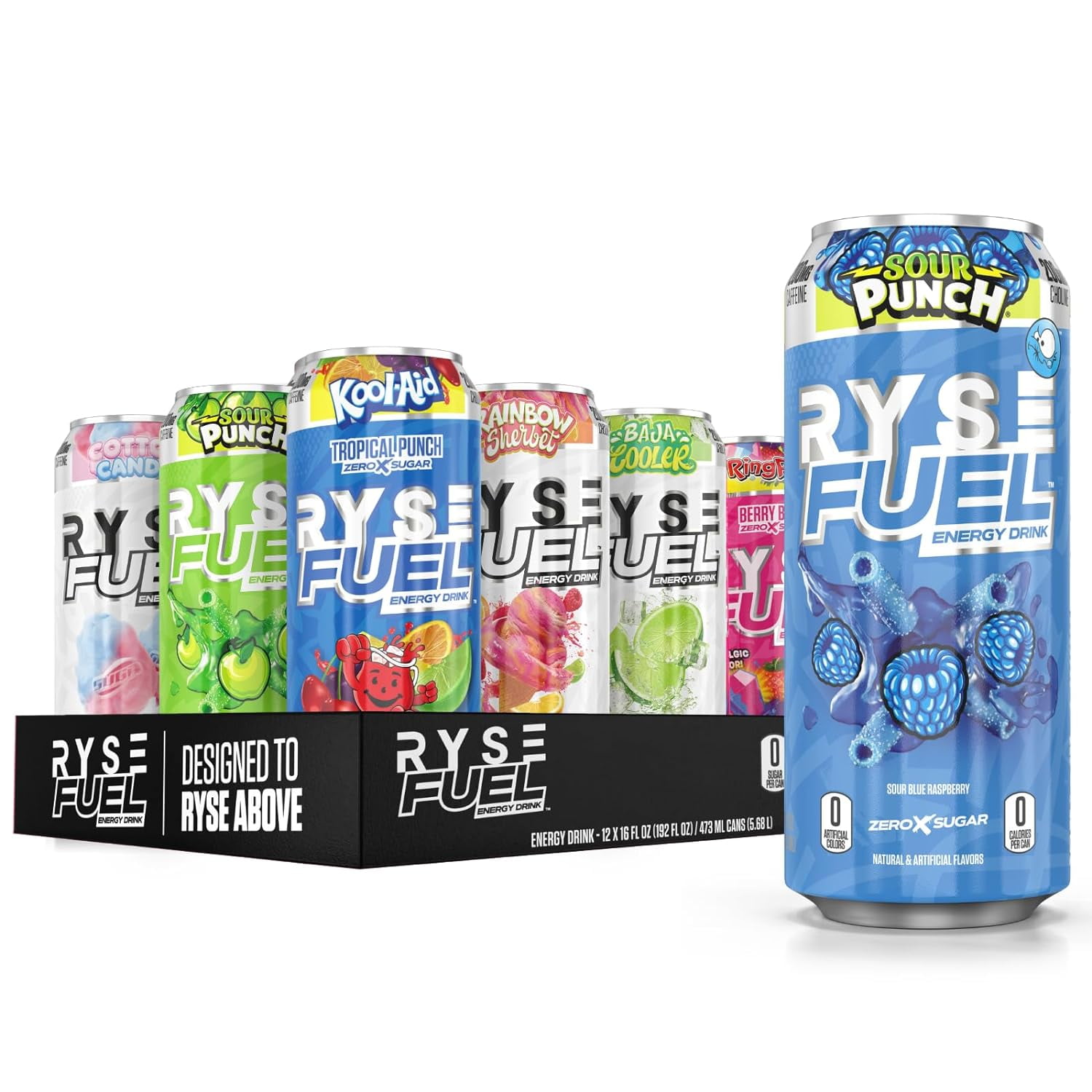 Ryse Fuel Sugar Free Energy Drink | Vegan Friendly, Gluten Free | 0-5 ...