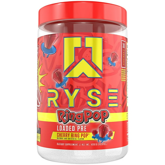 Ryse Up Supplements Loaded Pre-Workout Powder Official Ring Pop® Cherry ...