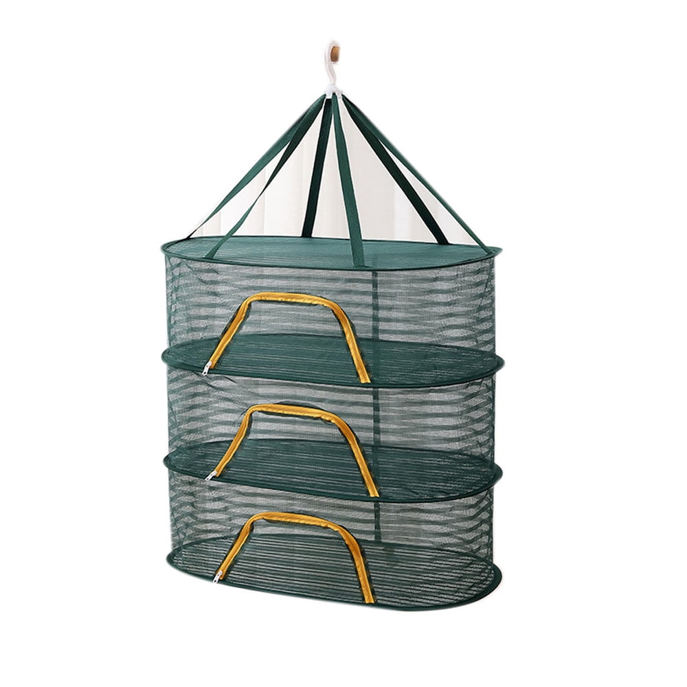Rystar 1/2/3 Layer Herb Drying Rack Hanging Mesh Net Collapsible Food ...