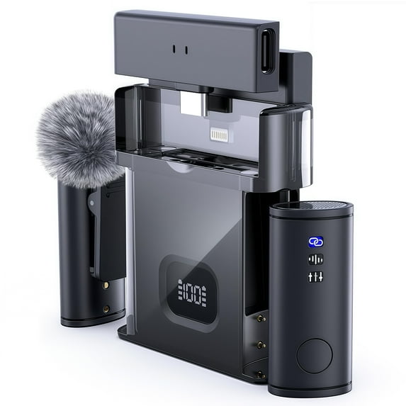 Rythflo Wireless Lavalier Microphone for iPhone/Android/iPad (2 TX + 2 ...