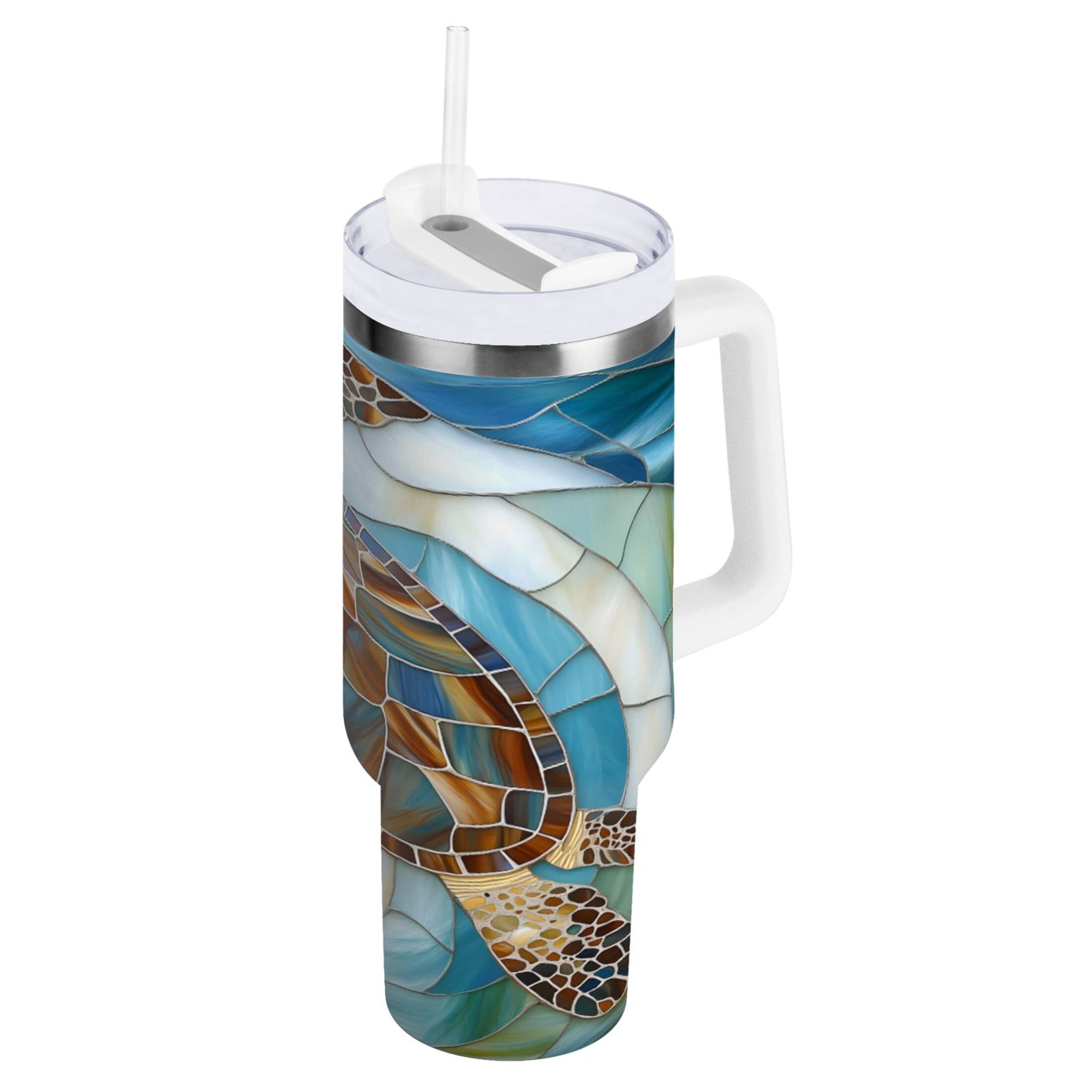 Ryvnso 30 oz Tumbler with Handle and Straw Insulated Stainless Steel ...