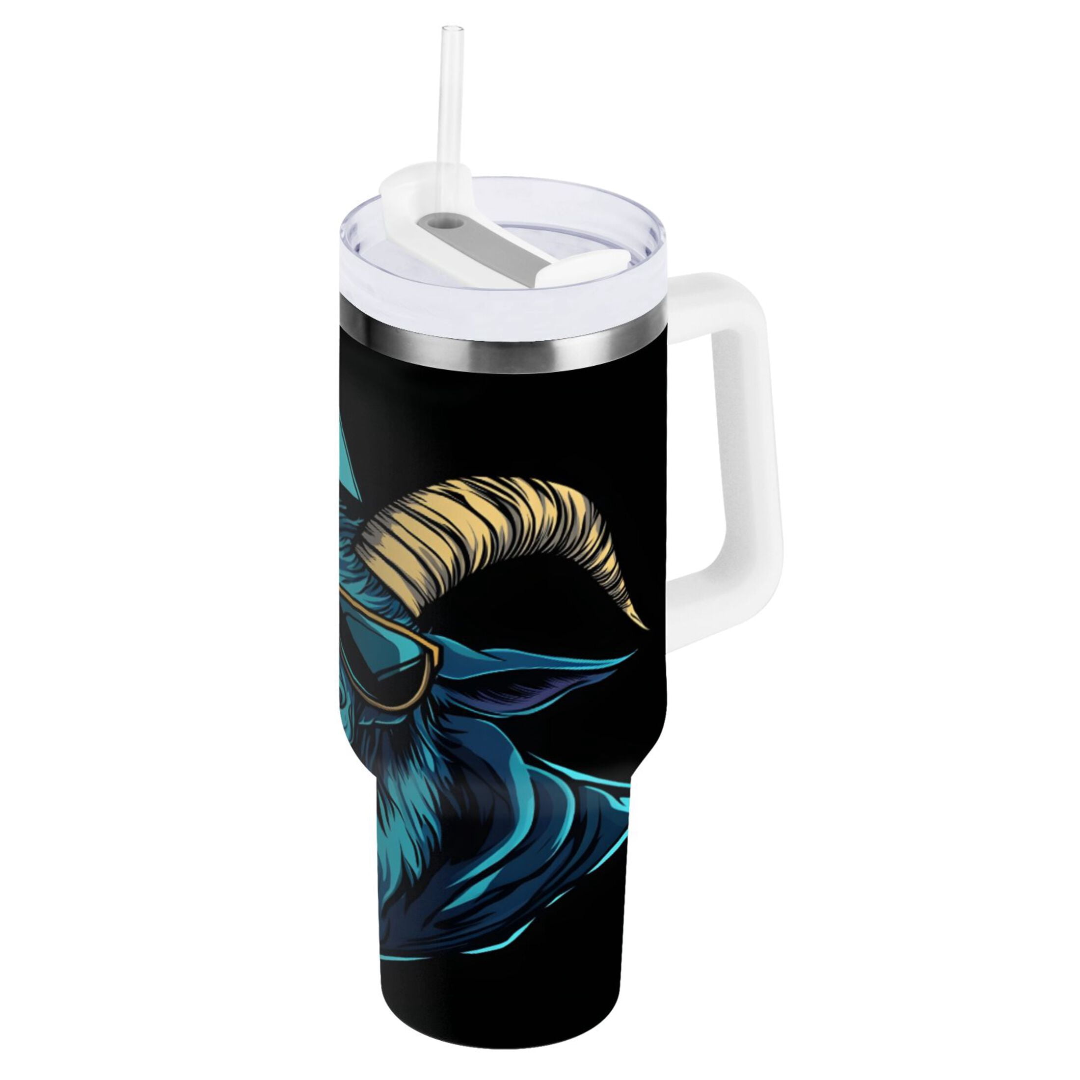Ryvnso 30 oz Tumbler with Handle and Straw Insulated Stainless Steel ...