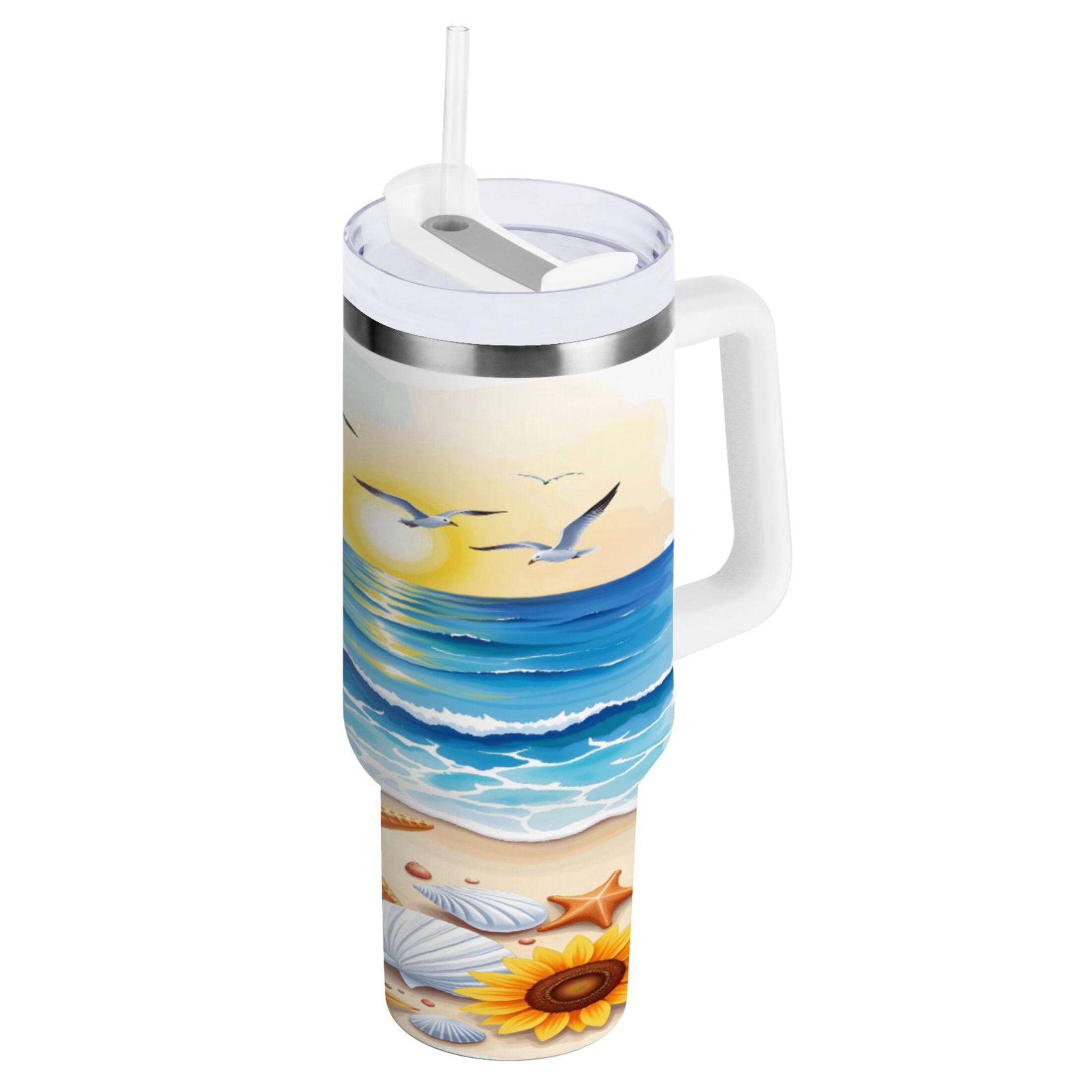 Ryvnso 30 oz Tumbler with Handle and Straw Insulated Stainless Steel ...
