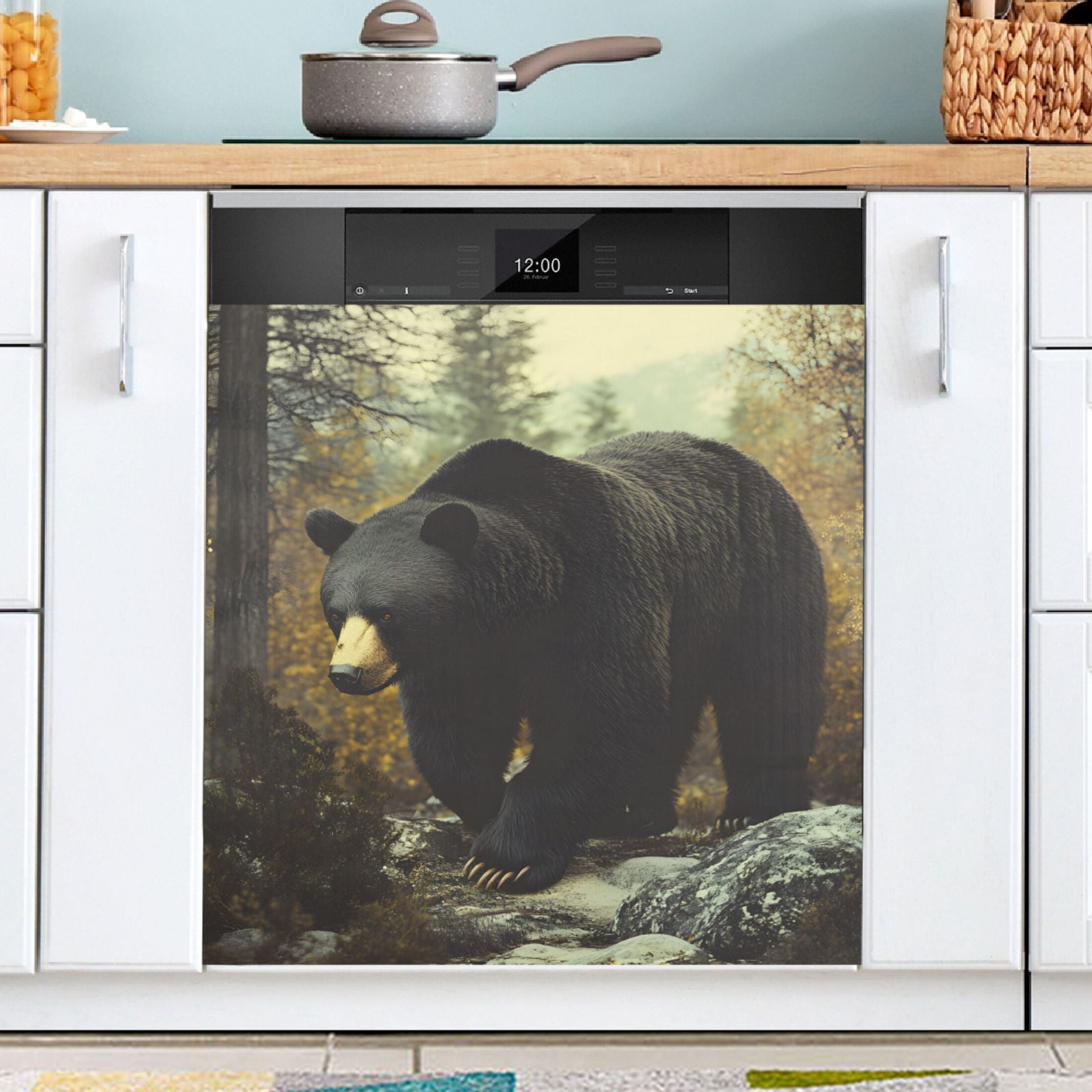 Ryvnso A Bear in Forest Dishwasher Magnetic Refrigerator Magnet Cover ...