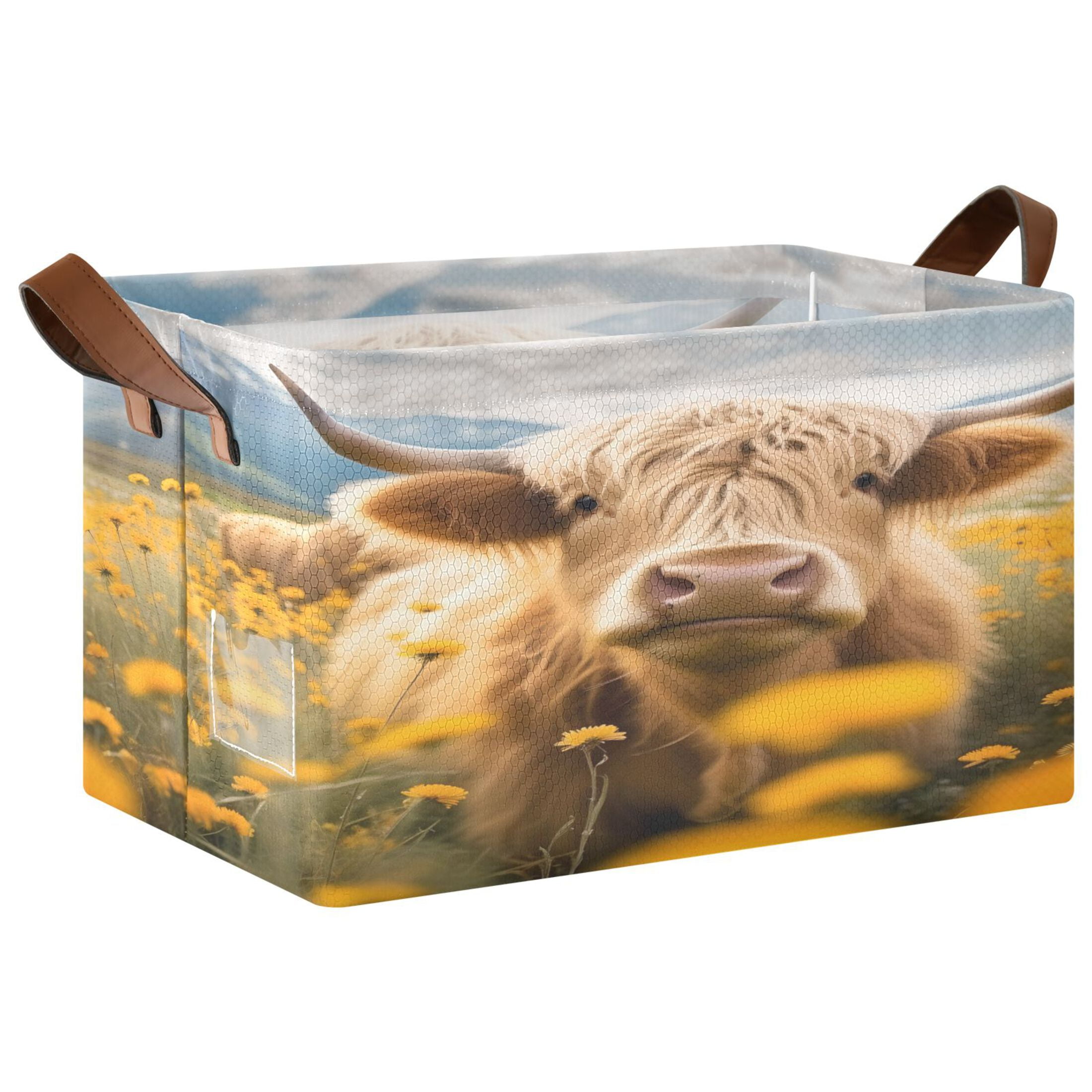 Ryvnso A Highland Cattle Storage Bins Large Basket Foldable Cube Toys ...